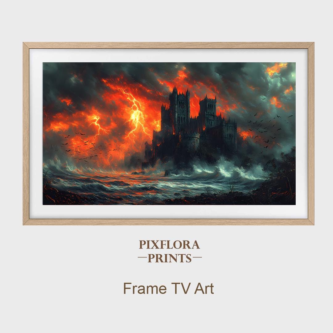 Gothic Vampire Castle Frame TV Art Dark Fantasy TV Art Moody Decor ...
