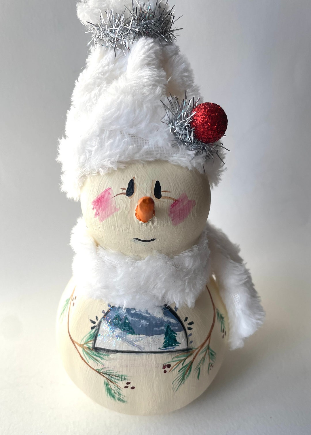 Snowman Gourd Decoration for Christmas or Winter Holiday Decor Snowman ...