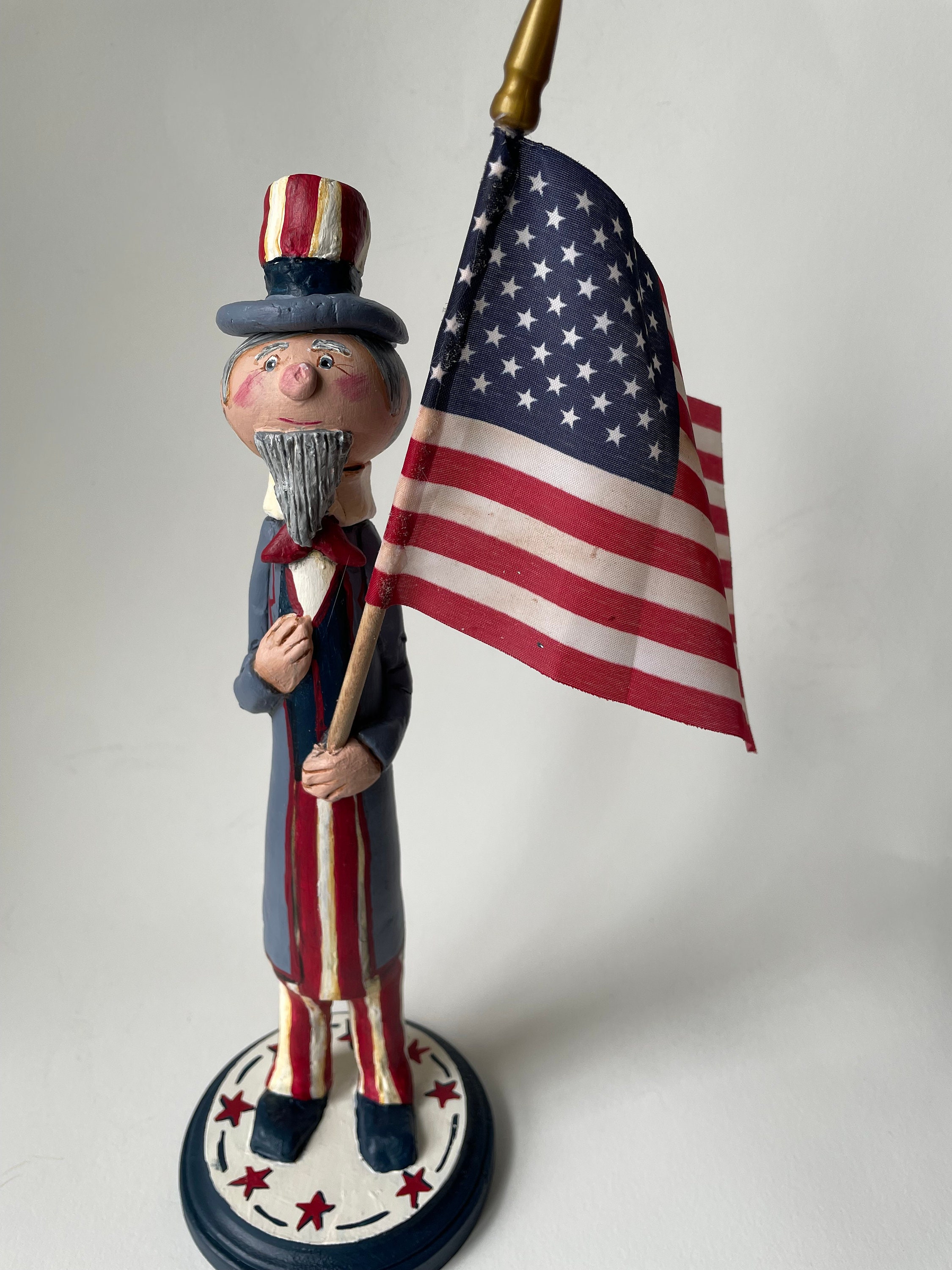 Uncle Sam Patriotic Gourd Figure USA Figurine Gourd Folk Art Uncle Sam ...