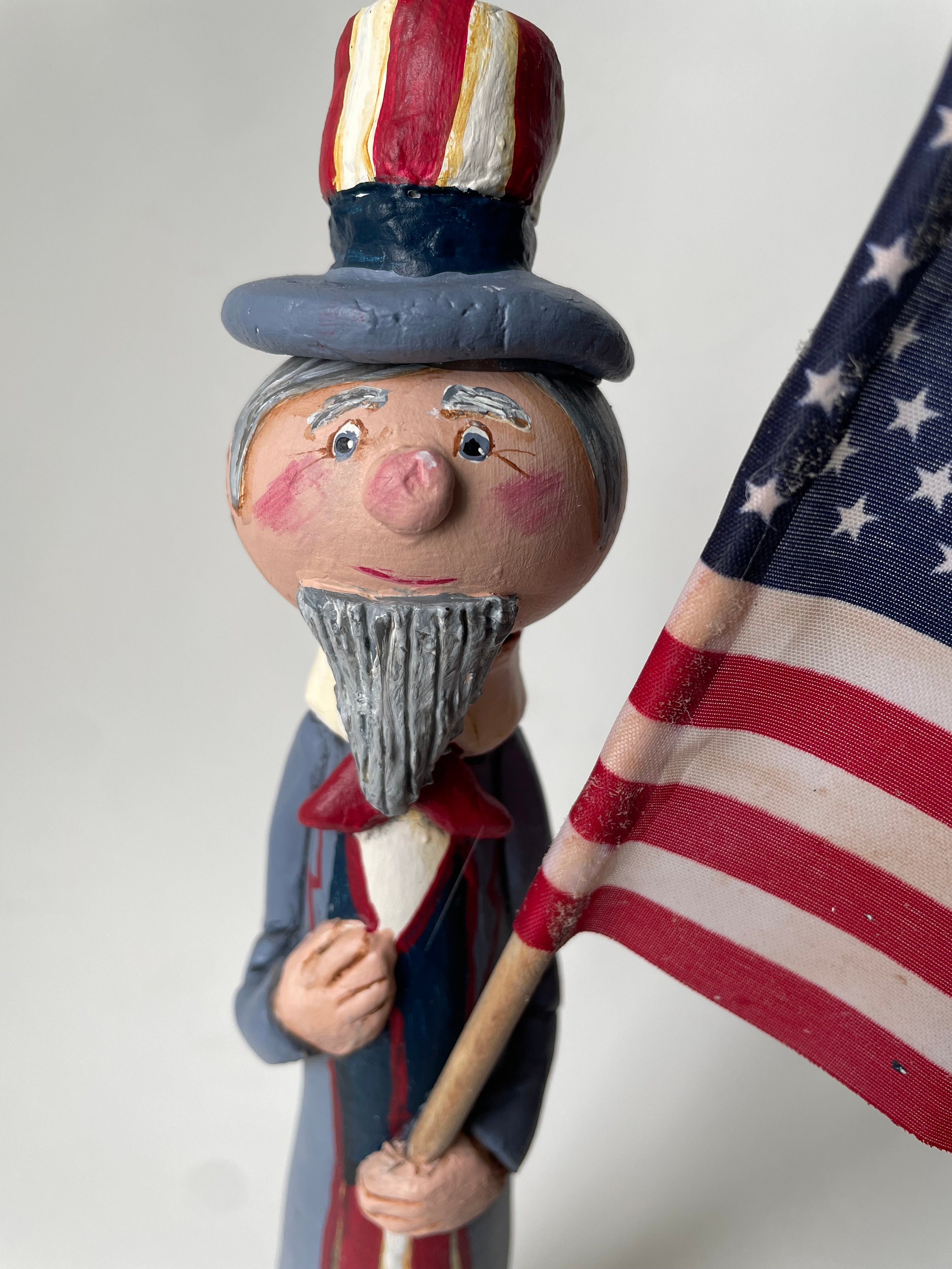 Uncle Sam Patriotic Gourd Figure USA Figurine Gourd Folk Art Uncle Sam ...