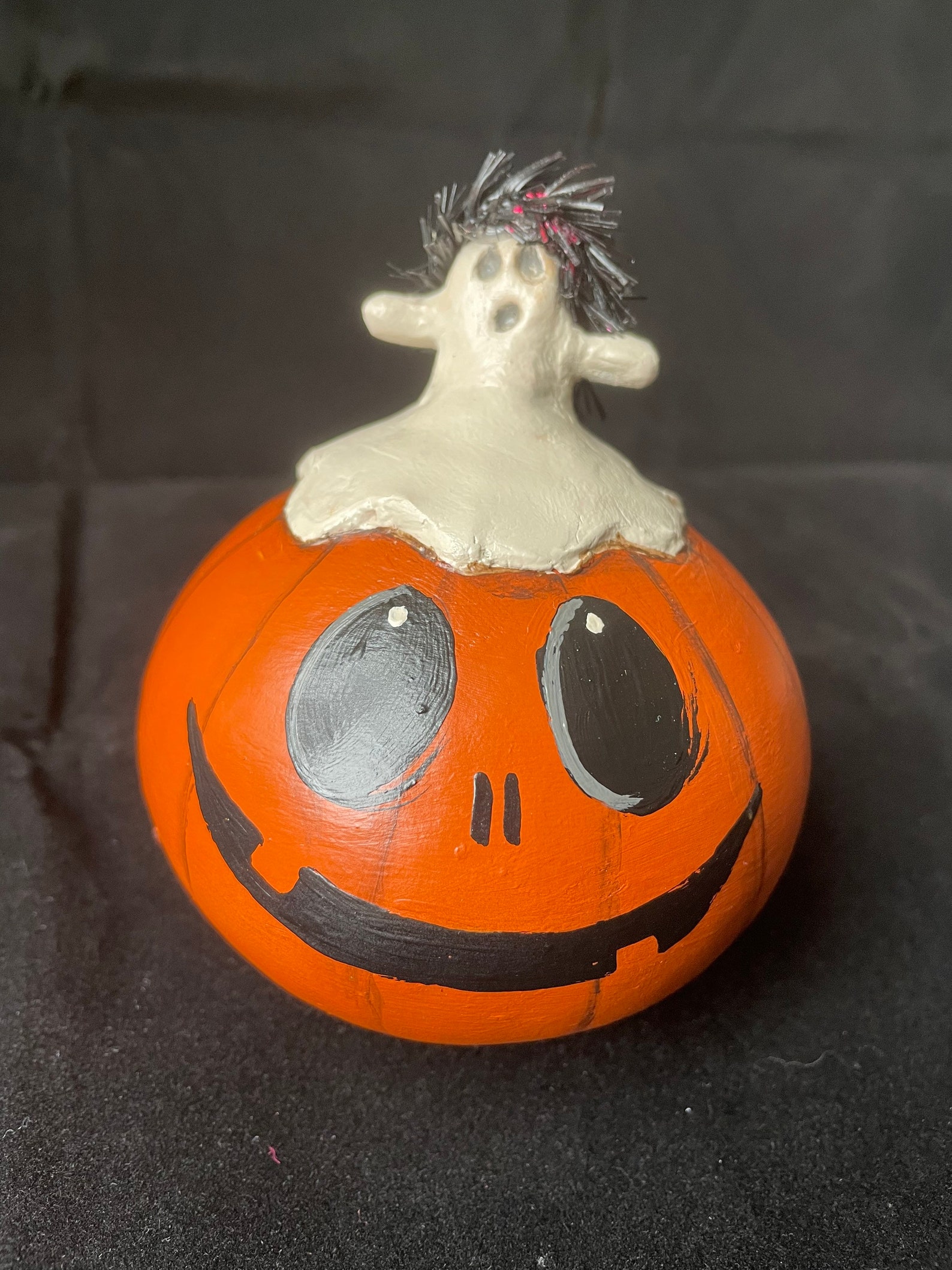 Pumpkin and Ghost Gourd Halloween Decoration Folk Art Pumpkin - Etsy