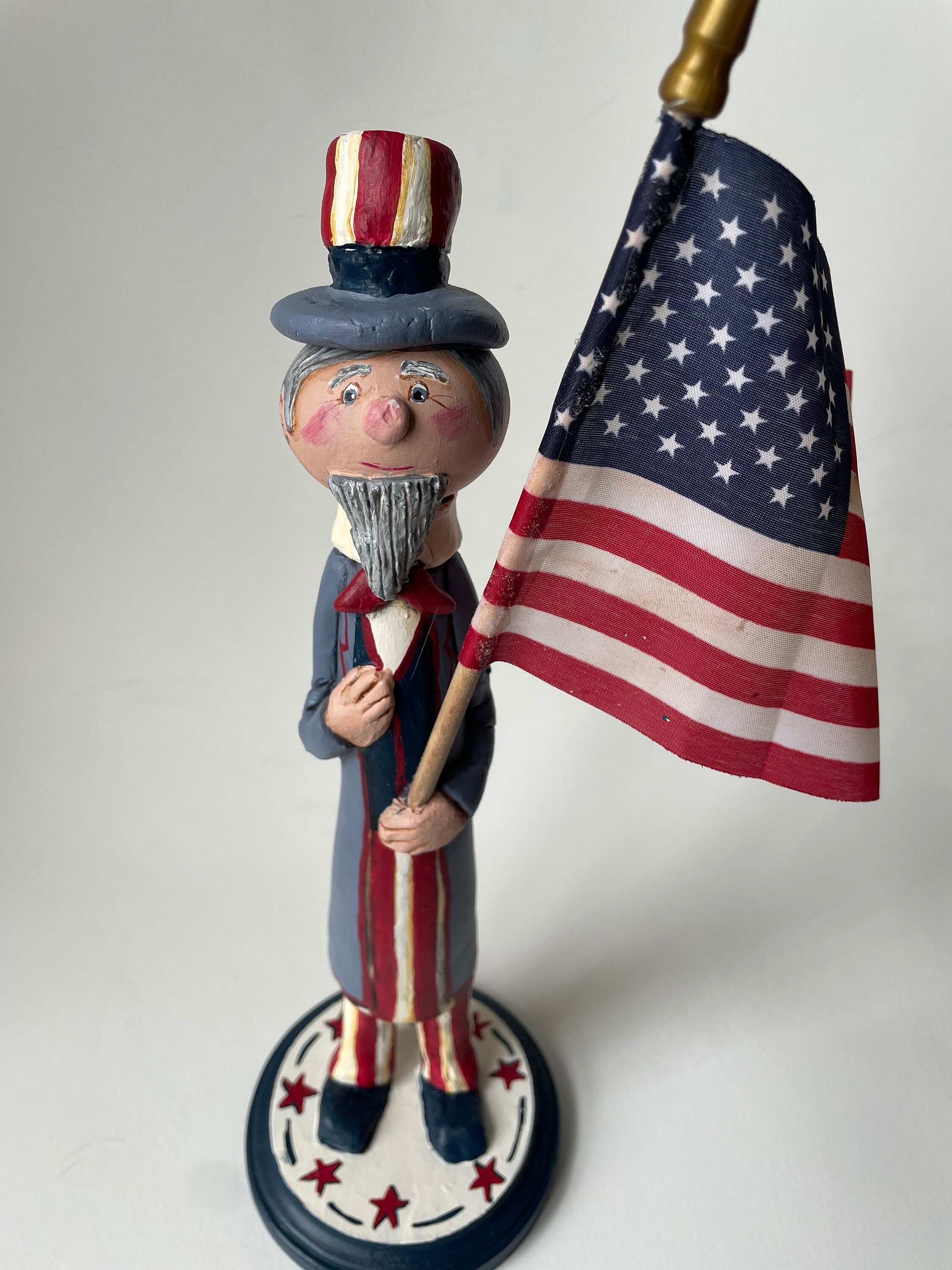 Uncle Sam Patriotic Gourd Figure USA Figurine Gourd Folk Art Uncle Sam ...