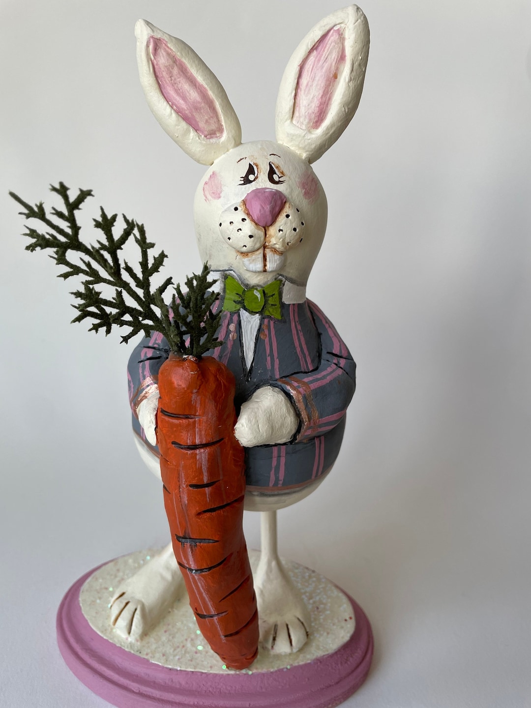 Bunny Rabbit Gourd With Carrot Easter Decoration Folk Art Easter Bunny ...