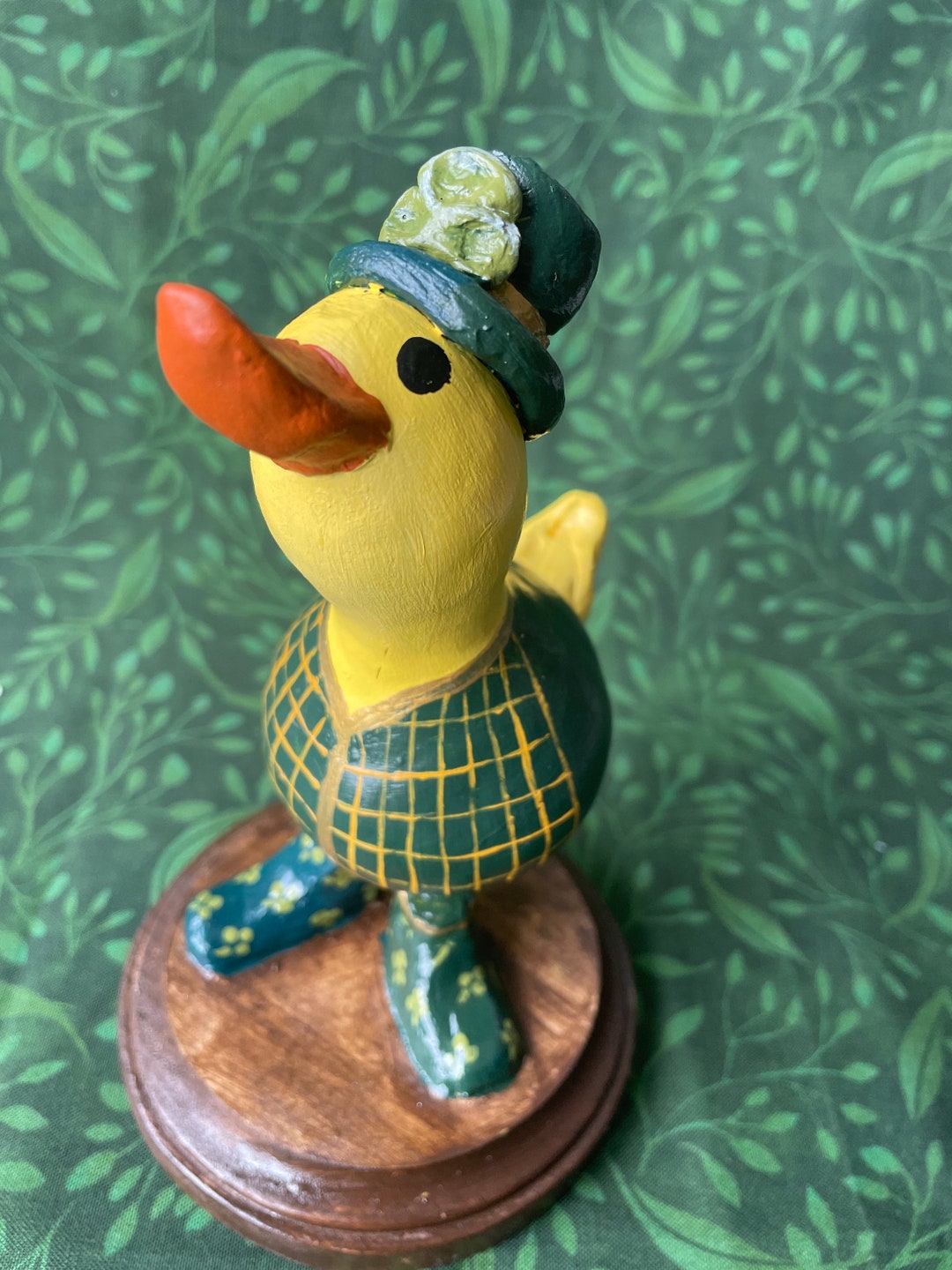 Gourd Spring Duck Decor Easter Decoration Duck in Welly Boots Folk Art ...