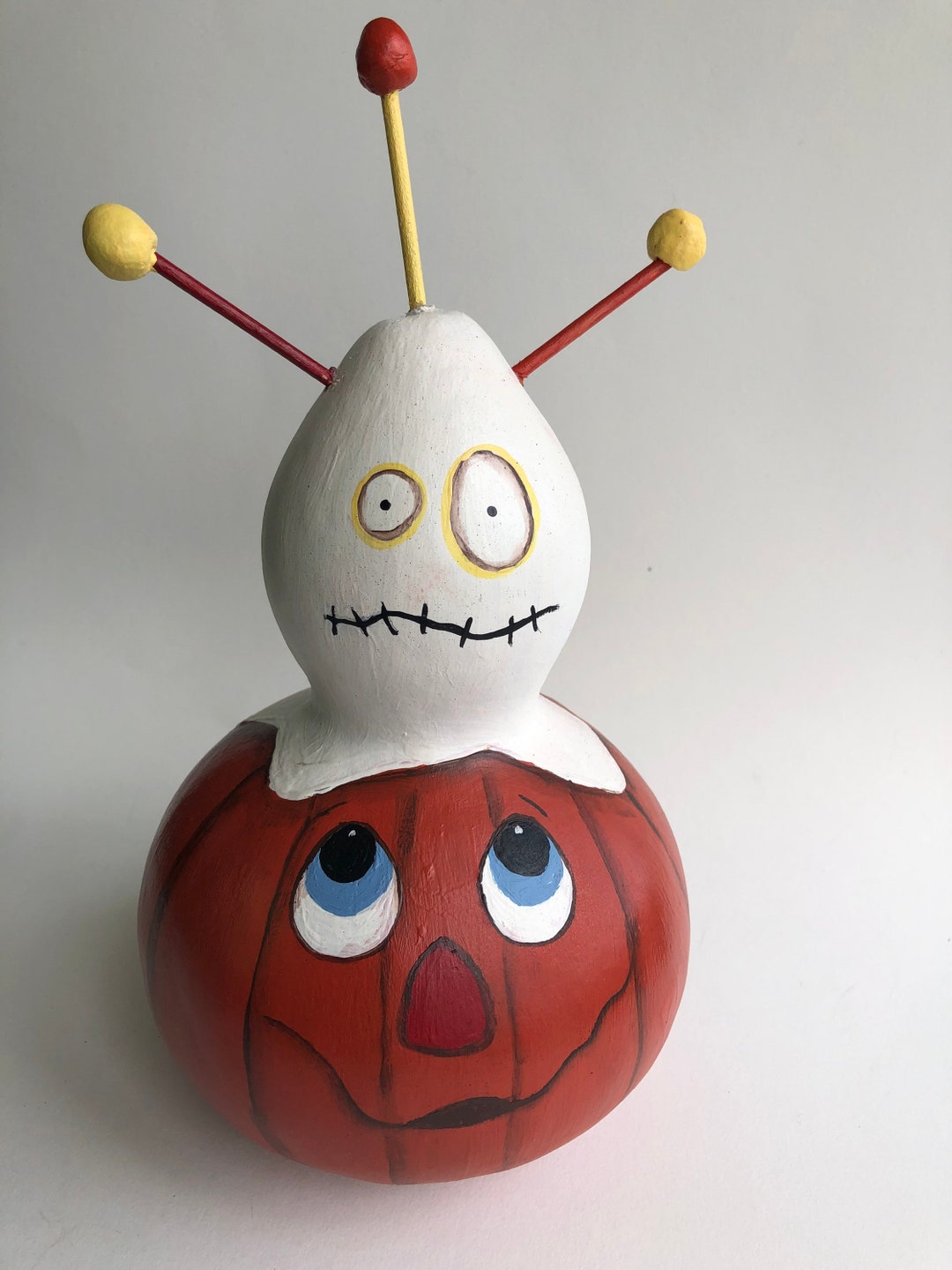 Pumpkin and Ghost Gourd Halloween Decor Pumpkin Decoration Ghost Decor ...