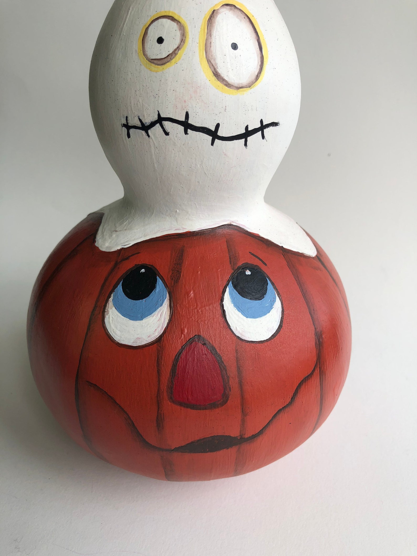 Pumpkin and Ghost Gourd Halloween Decor Pumpkin Decoration Ghost Decor ...