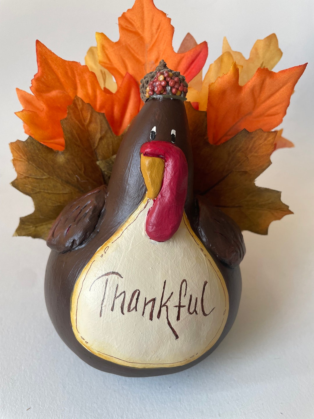 Thanksgiving Turkey Gourd Thankful Turkey Gourd Folk Art Turkey Dried ...