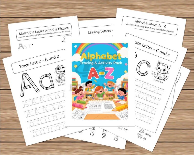 Alphabet Tracing and Activity Pack A-Z – Preschool Learning Worksheets ...