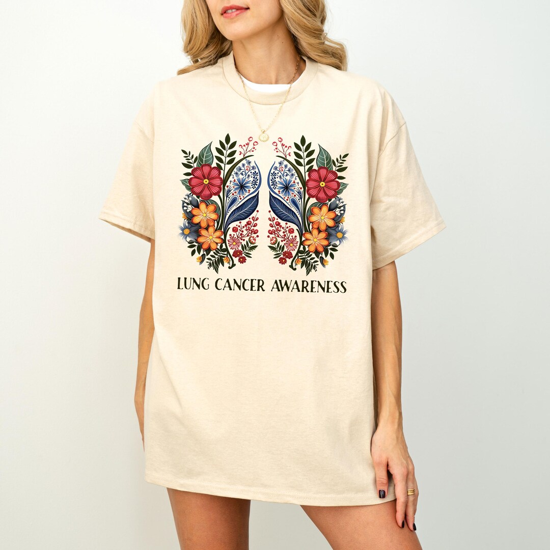 Boho Lung Shirt Floral Lung Cancer Awareness Shirt, Lung Cancer Gift ...