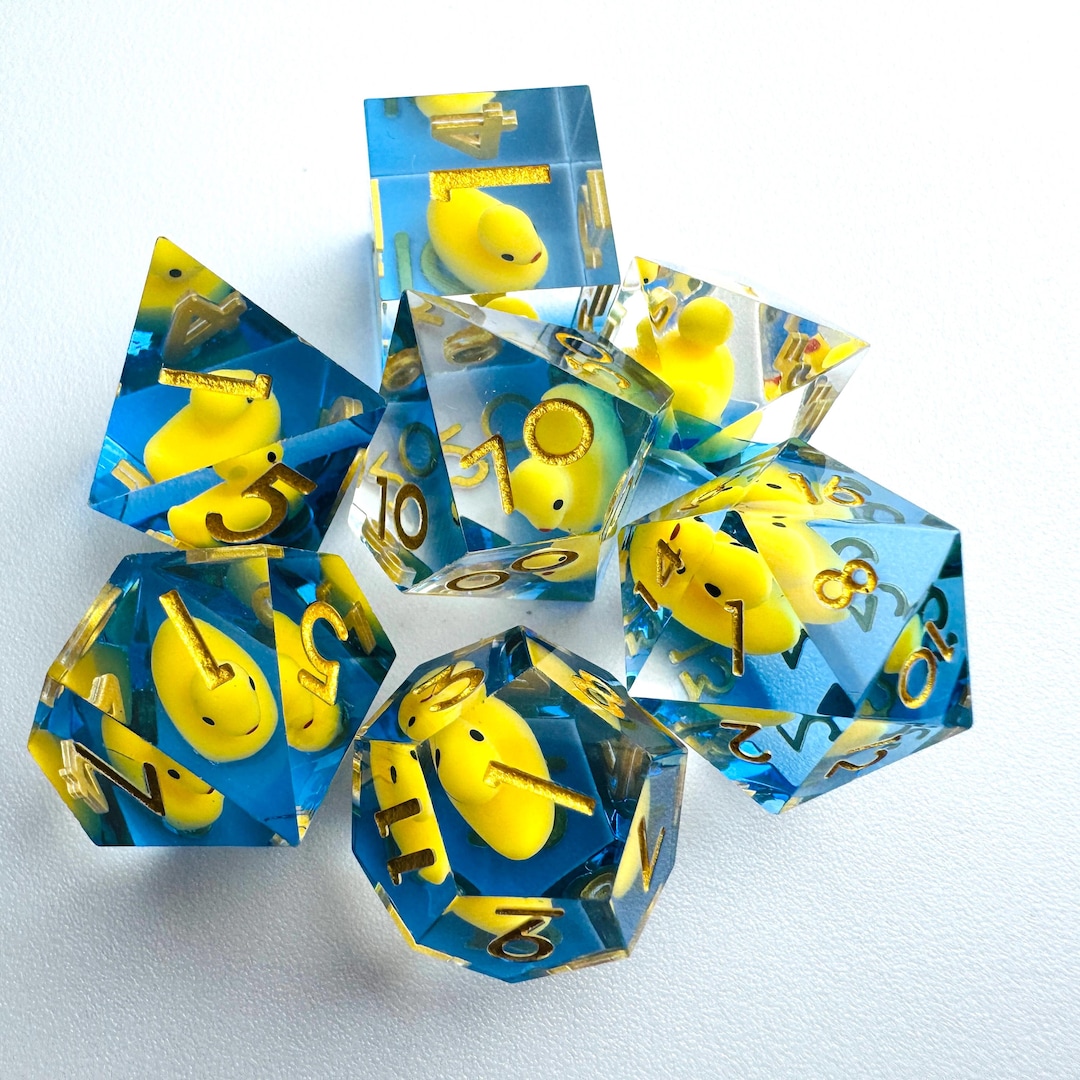 Yellow Duck Cute DND Dice Set, Dungeons & Dragons Dice, Polyhedral ...