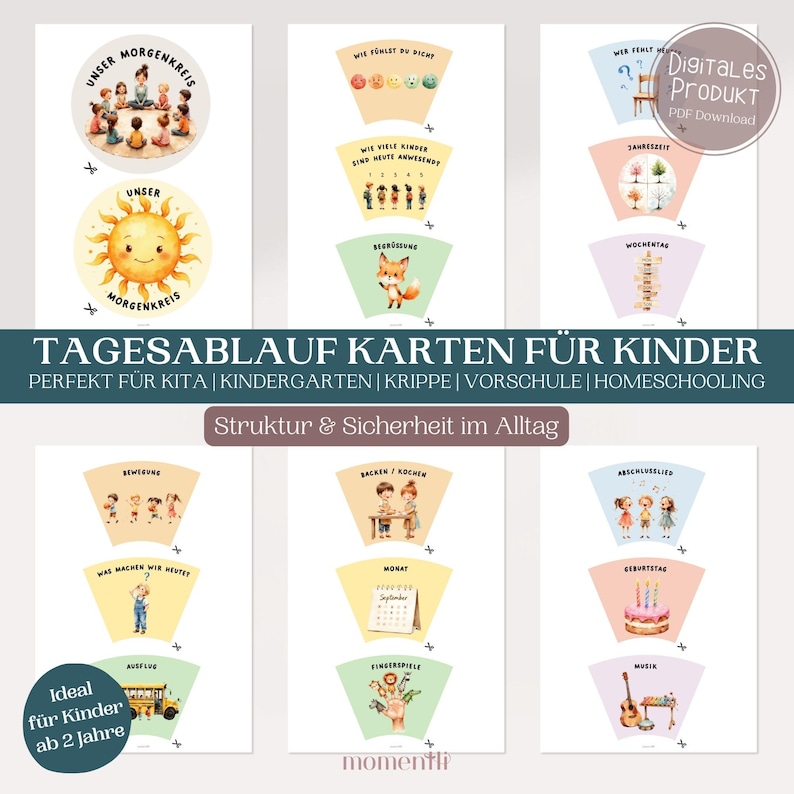 Morning Circle Cards for Daycare & Kindergarten | Daily Routine Cards ...