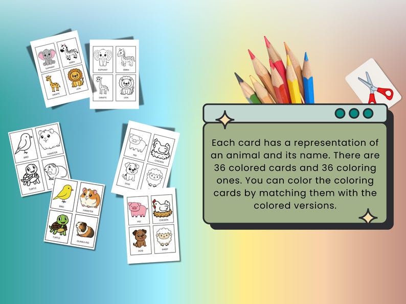 Animals Flashcards for Kids , Printable Preschool Learning Cards ...