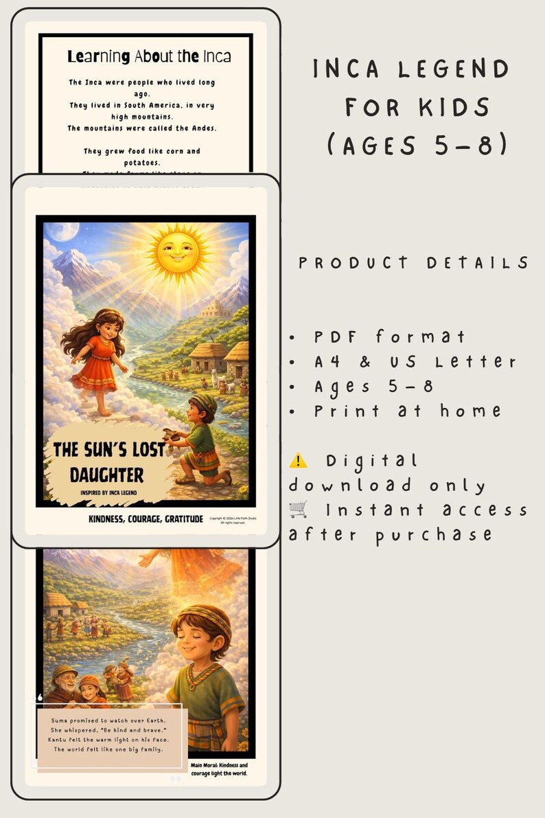 Inca Story Kids Book | Printable Activities Ages 5-8 (PDF Download ...