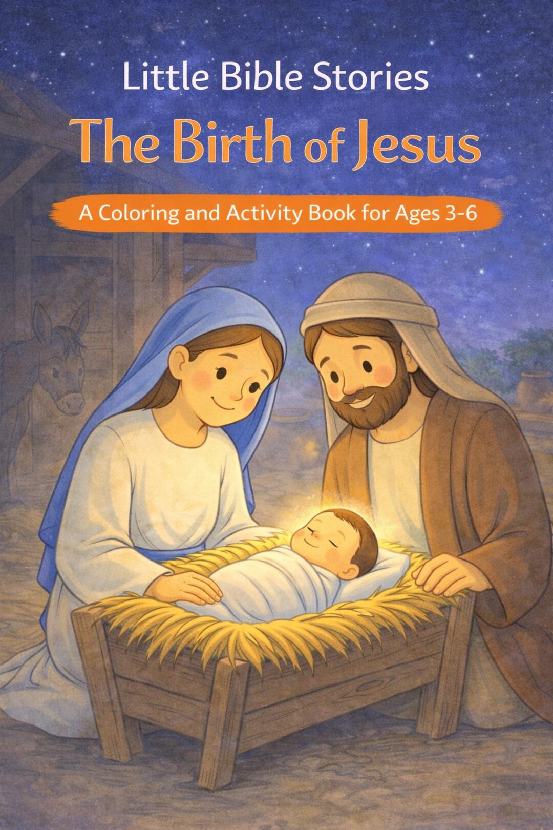 Little Bible Stories: the Birth of Jesus Coloring & Activity Book for ...