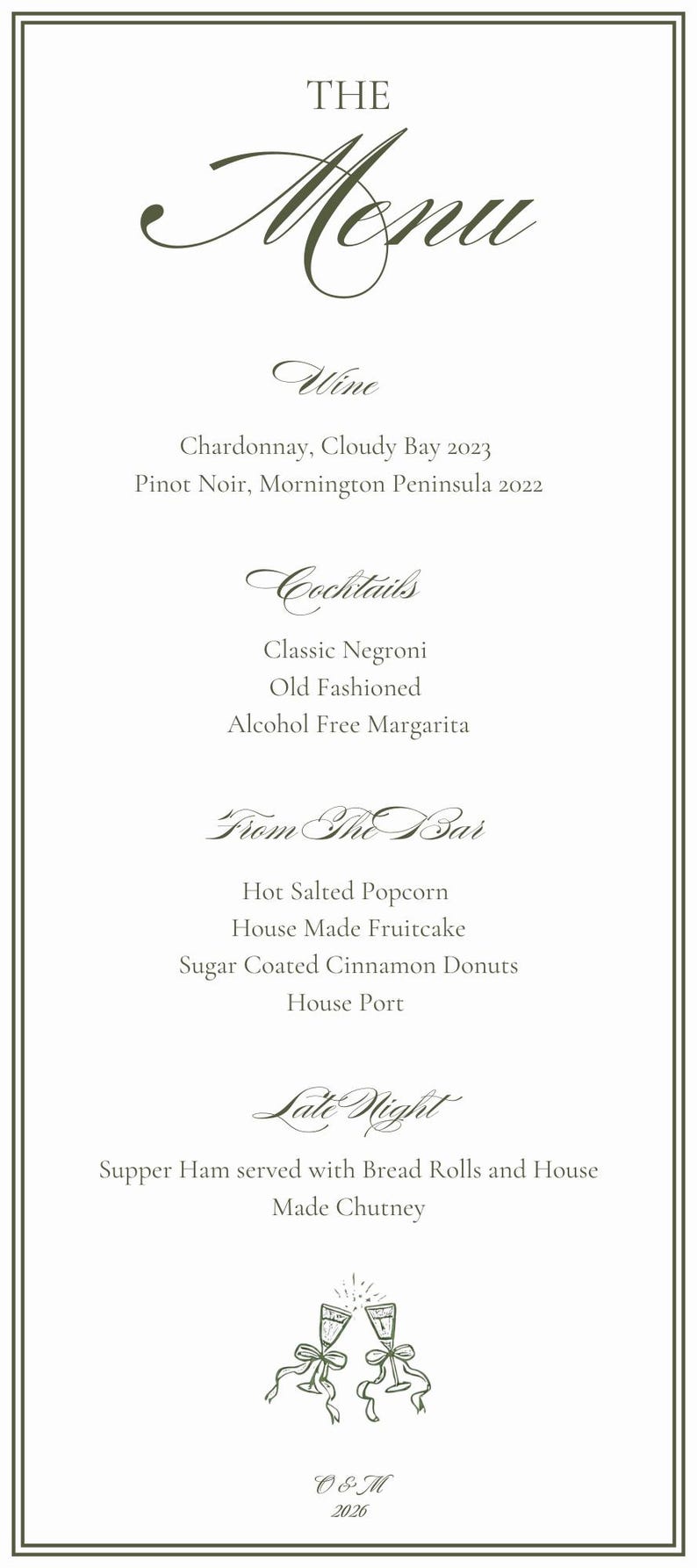 Classic Menus + Name Card Template | Editable Wedding Menu + Place ...