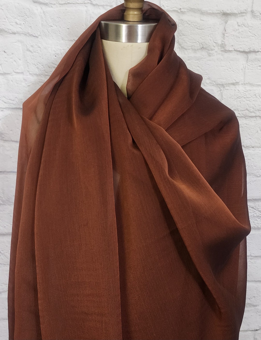 Copper Brown Chiffon Fabric by the Yard 58 Wide, Polyester, Washable ...