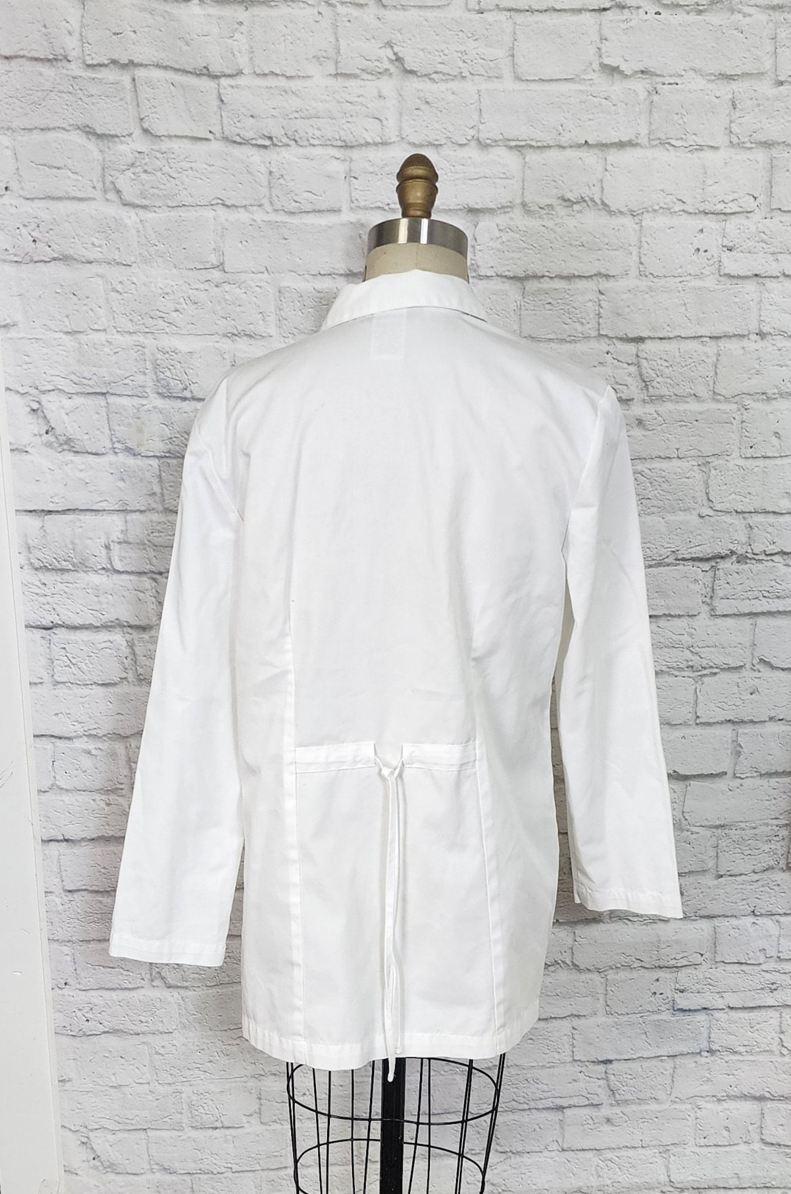 Dr Doctor Lab Coat Jackets Uniform White Long Sleeve Button Front ...