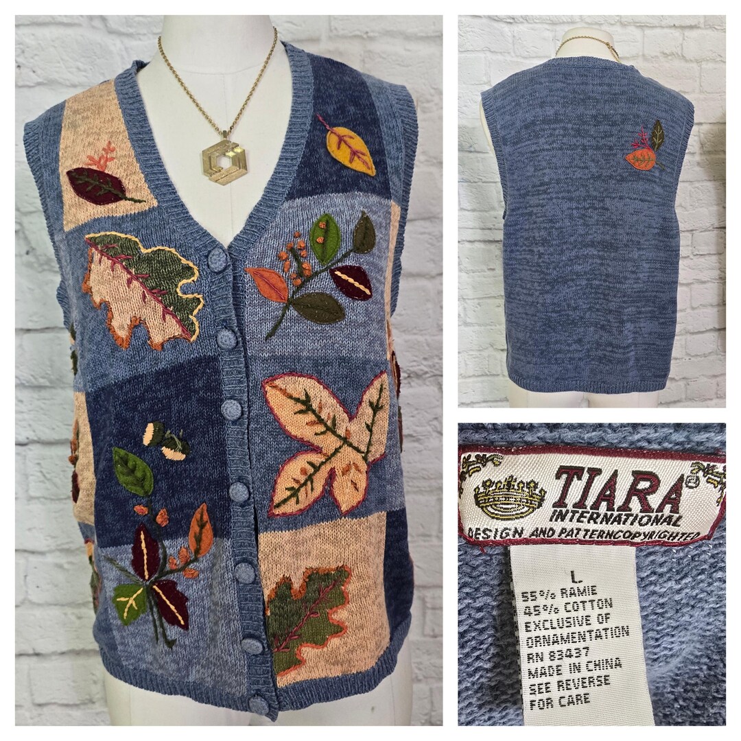 Vintage 90s Sweater Vest Top Fall Autumn, Corn, Pumpkin, Acorn ...