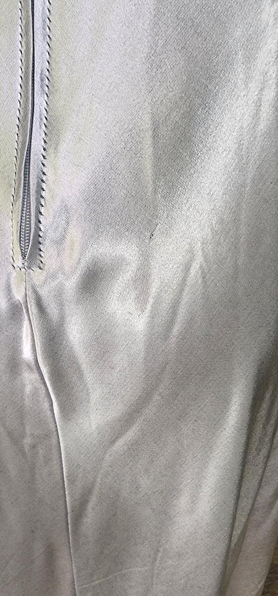 Y2k/90s Slip formal dress, prom gown, silver satin an… - Gem