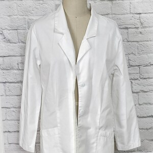 Dr Doctor Lab Coat Jackets Uniform White Long Sleeve Button Front ...