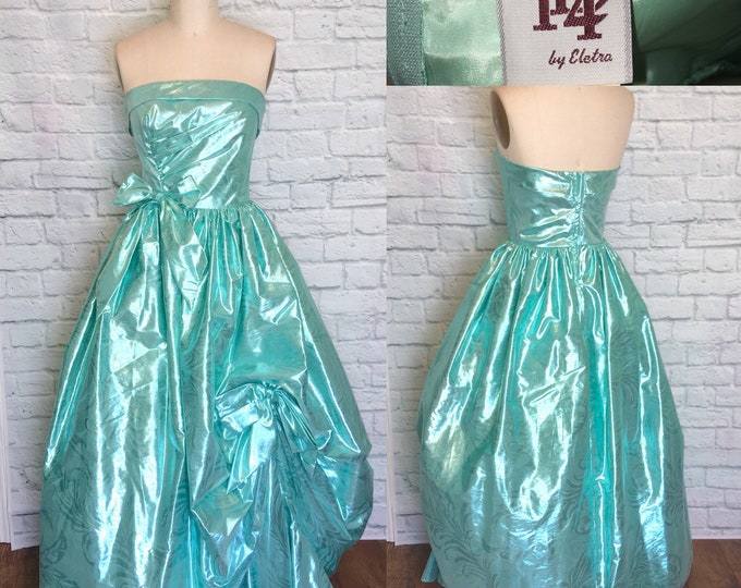 Mint Green Lame Bombshell Gown 80s Does 50s Ballgown Southern Belle ...