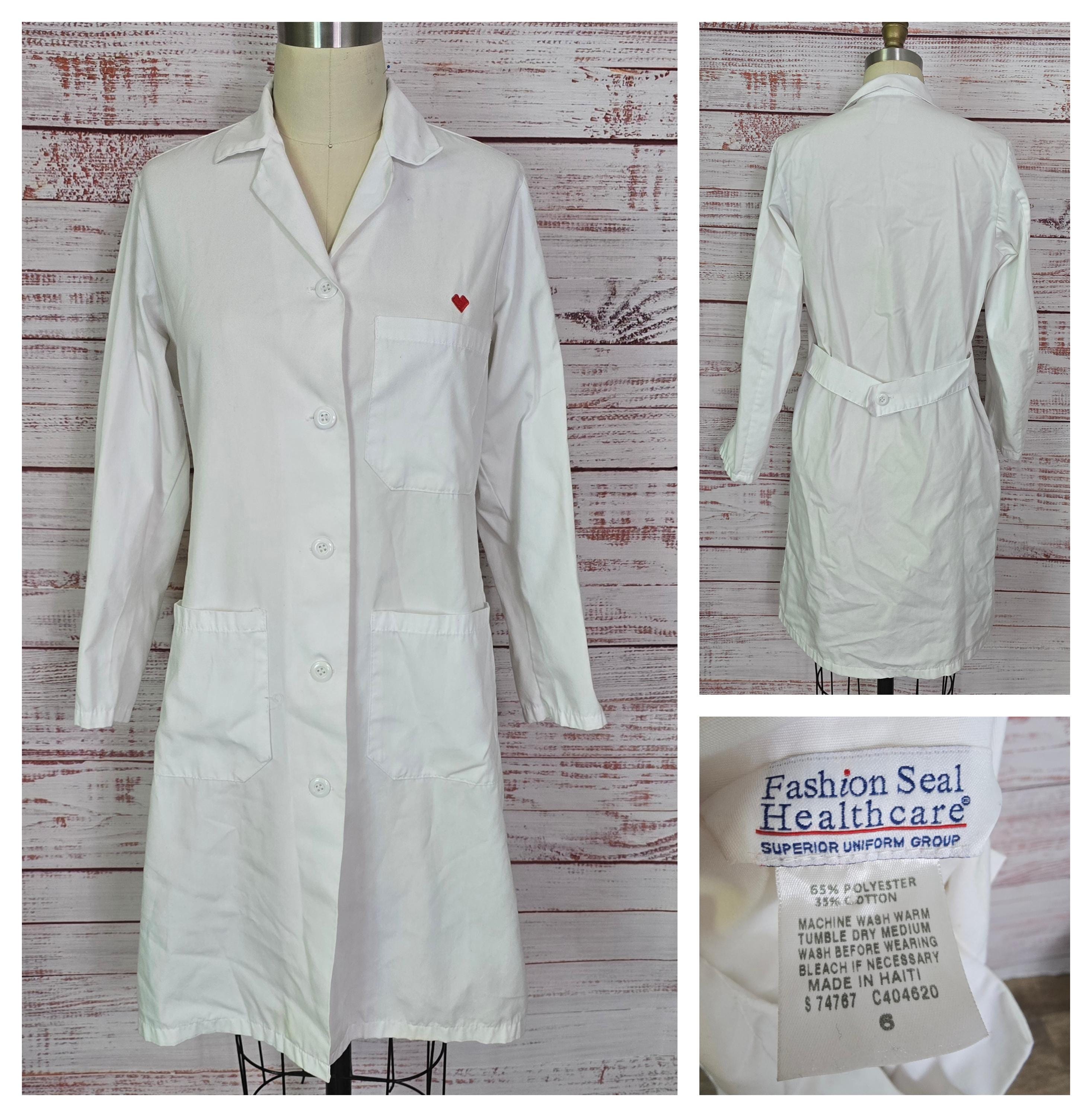 Dr Doctor Lab Coat Jackets Uniform White Long Sleeve Button Front ...