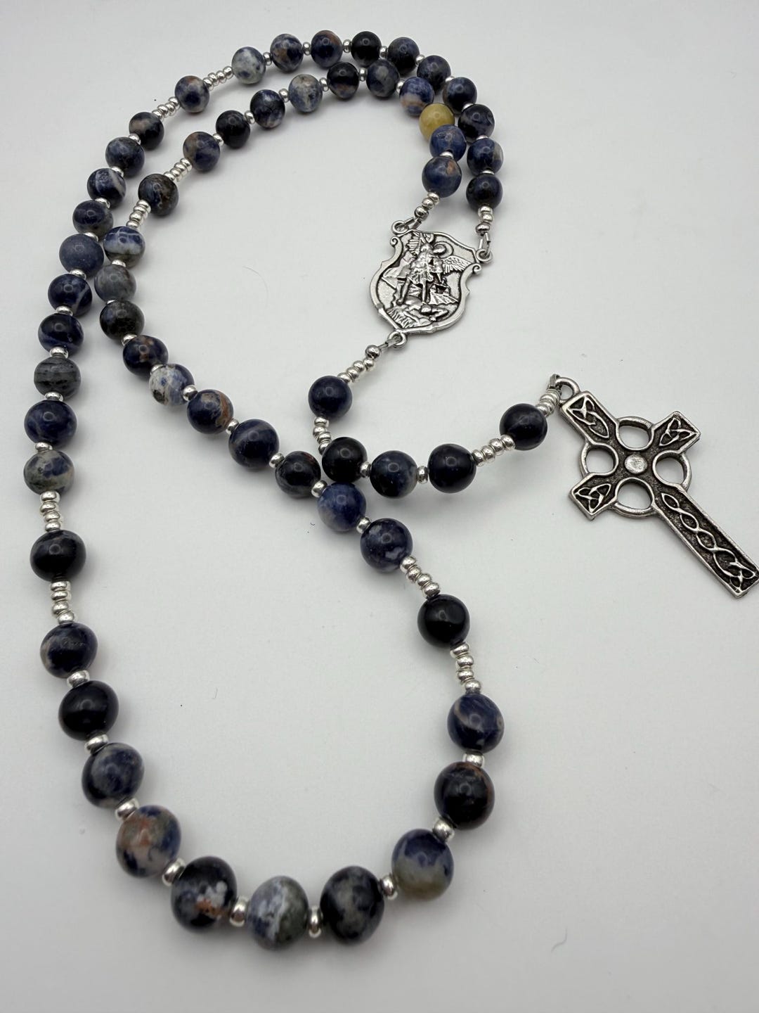 Jasper St Michael Rosary With Celtic Cross - Etsy