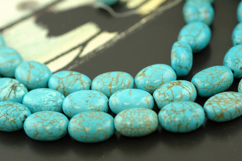 Dyed Blue Magnesite: turquoise Color Stabilized Smooth Oval - Etsy