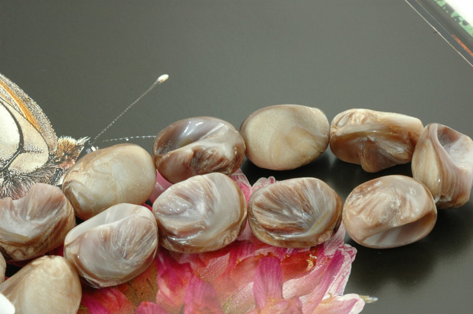 Pink, Purple Shell : Pink, Purple 19x24mm Shell Beads, Designer Bright ...