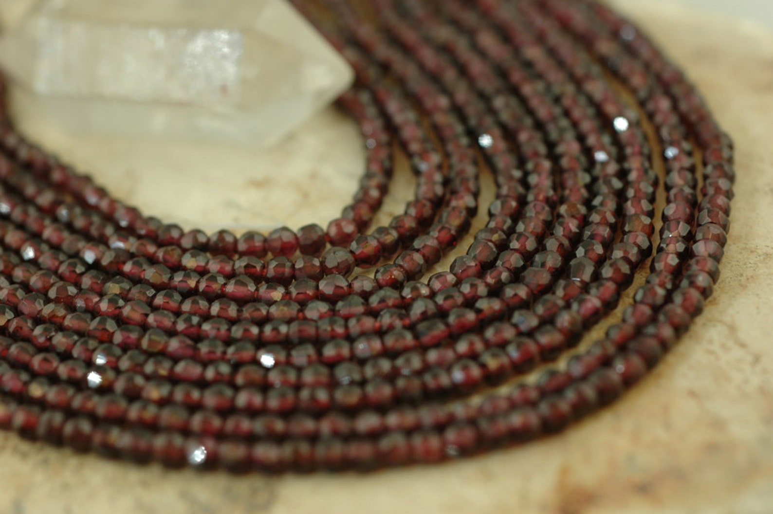 Granate Rojo : Natural Facetado Granate Ronda Abalorios / 3mm - Etsy España