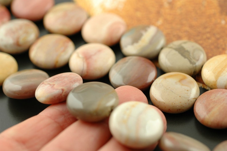Chinese Imperial Jasper: Puffy Coin, 7x20mm / Natural, Desert, Woodland ...