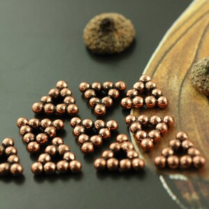 Copper Triangle : 12x12mm, Dotted Pattern Beads With Antiqued Finish ...