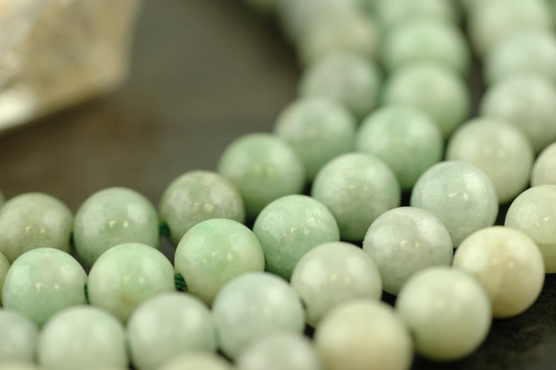 Jade, A-grade : Approx. 7mm Round / Natural, Boho, Earthy, Craft ...