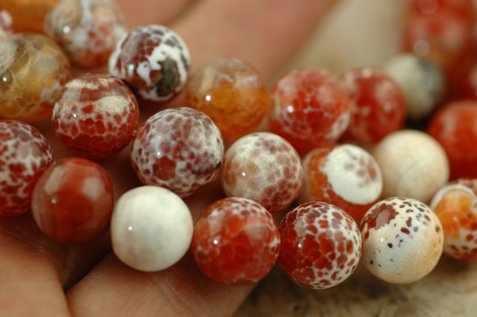Amber Seas: Deep Orange White Milky Fire Agate 10mm Smooth - Etsy