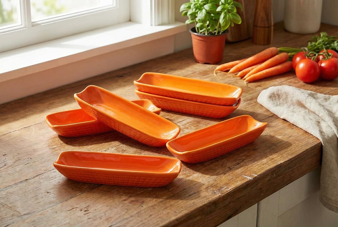 9 Inch Ceramic Corn Cob Dishes Set of 6 - Etsy