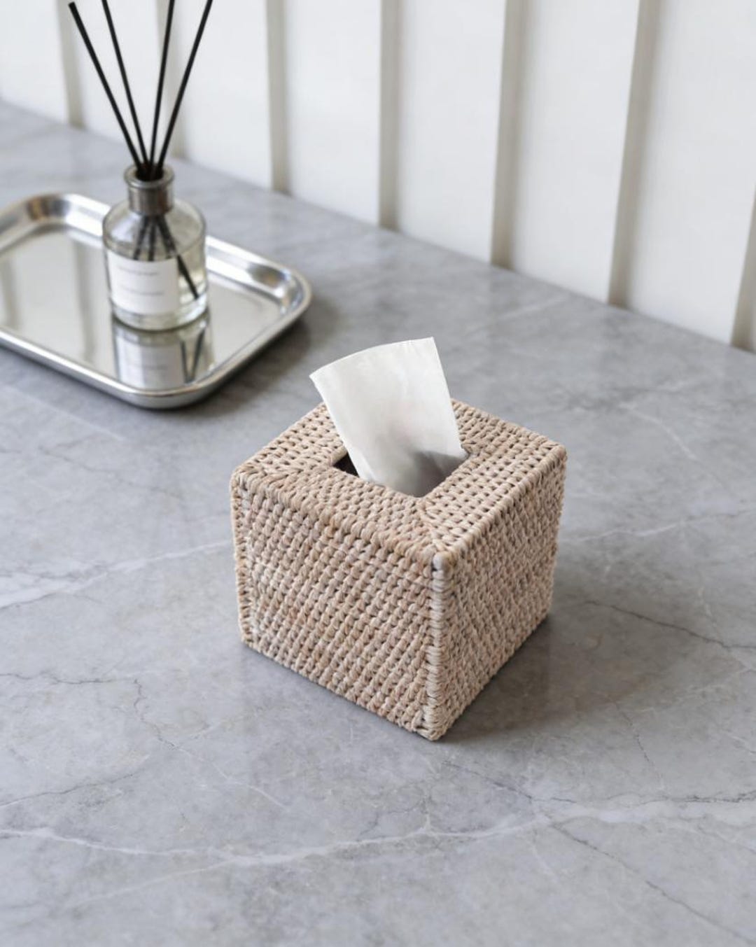 Handwoven Rattan Tissue Box Cover Set, Boho Decorative Holder - Etsy