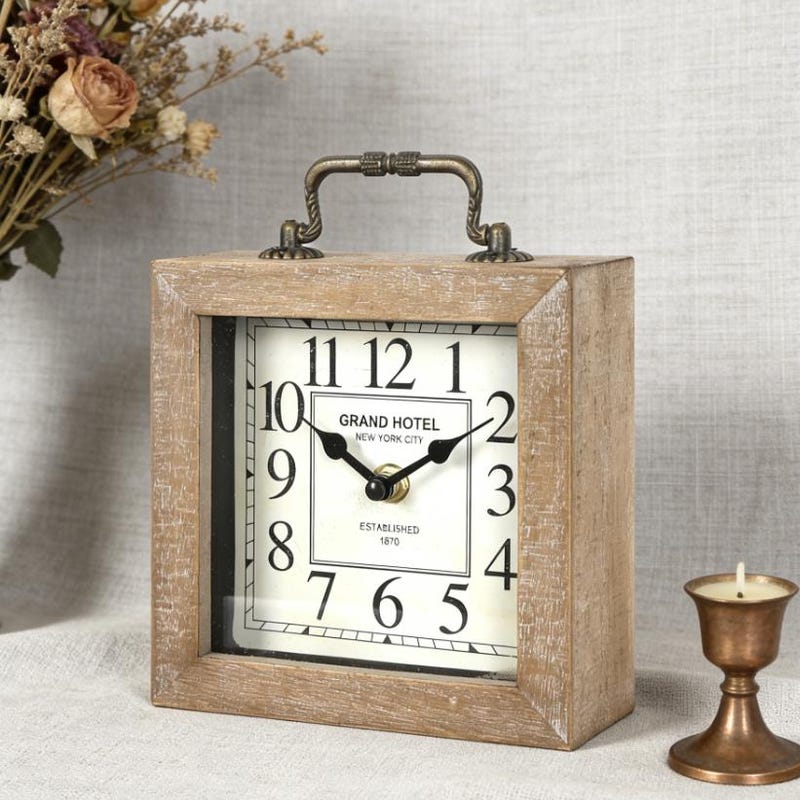 Wooden Antique Desk Clock - Etsy