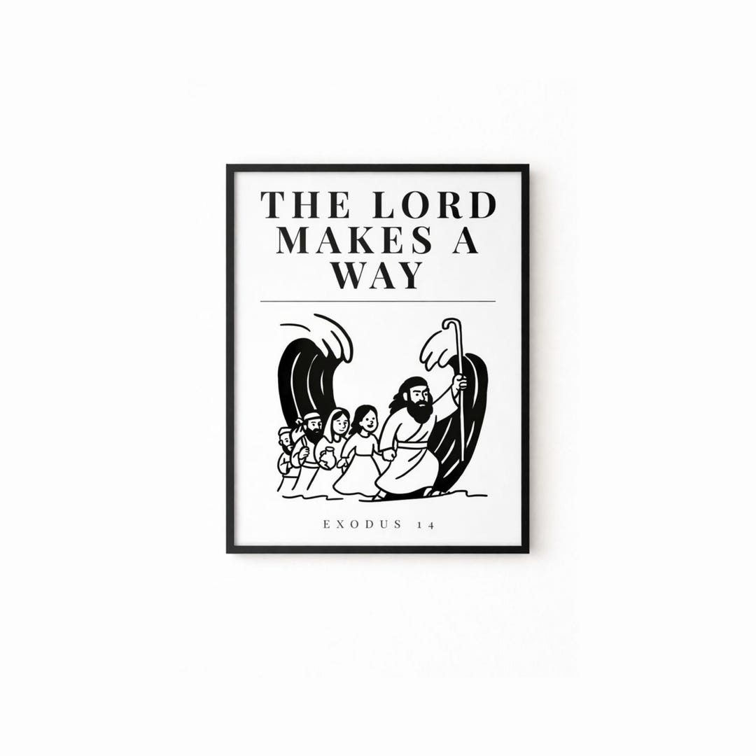 The Lord Makes a Way | Wall Art | Exodus 14 | Minimalist Illustrations ...