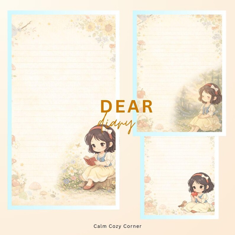 Cozy Snow White Inspired Journal Pages | Fairy Tale Writing Sheets for ...