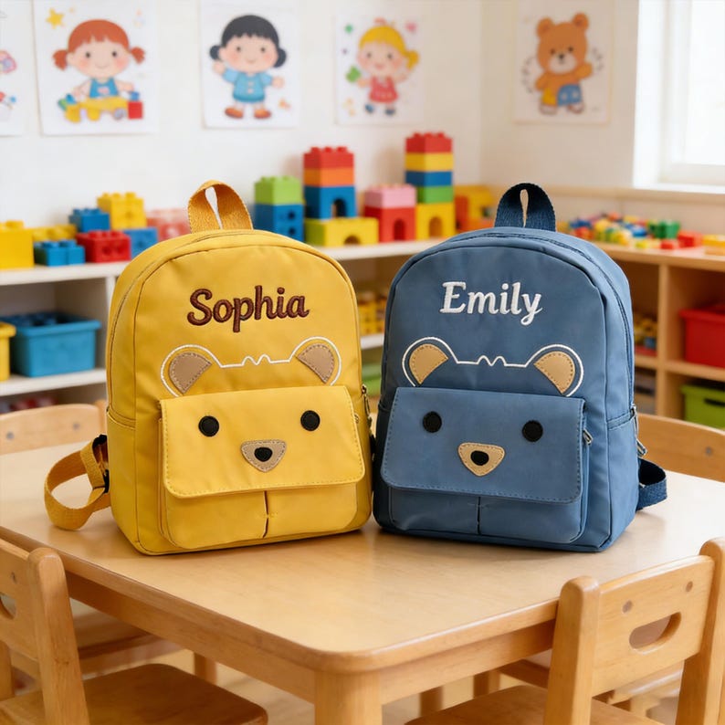 Personalized Kids Cartoon Backpack With Name, Bear Design Toddler ...