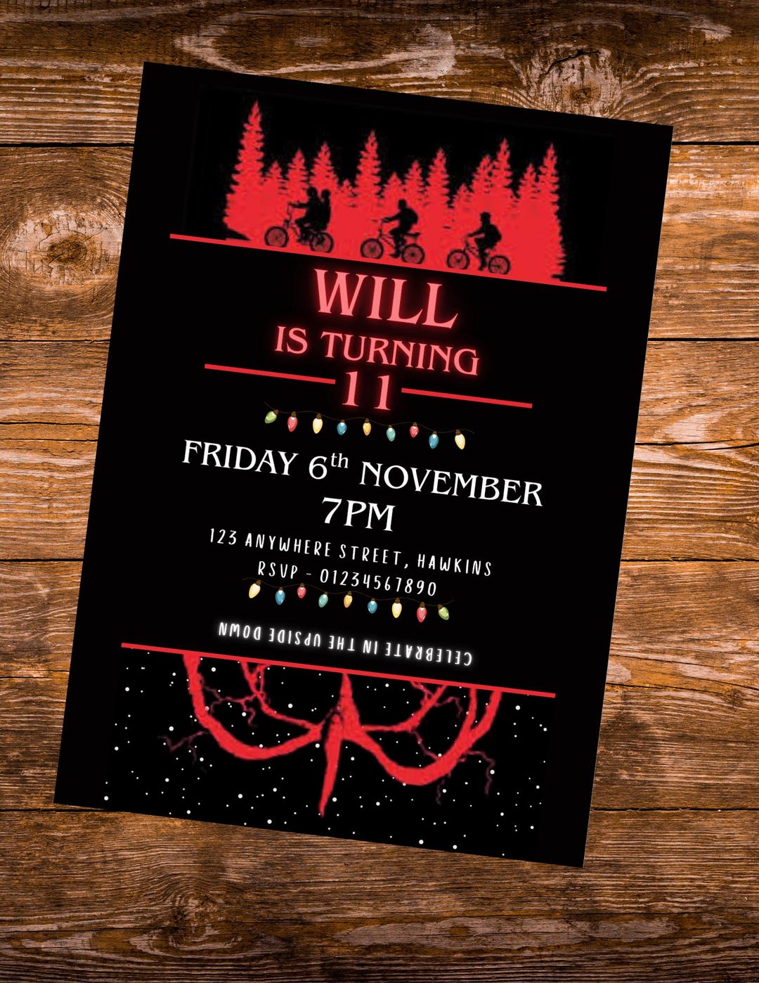 Stranger Things Birthday Invitation - Editable Canva Template - Etsy
