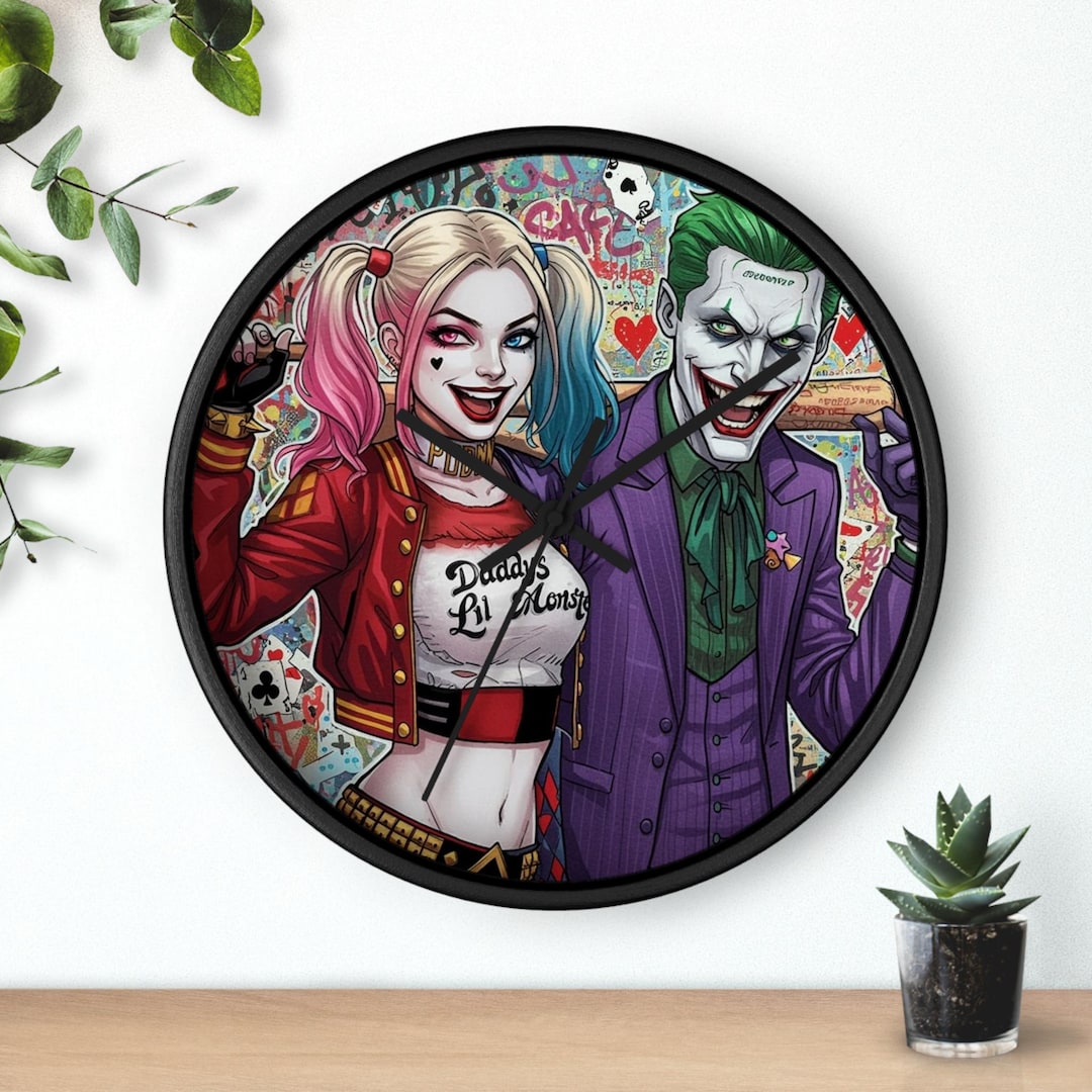 Illustration Wall Clock | Comic Villain Couple - Etsy