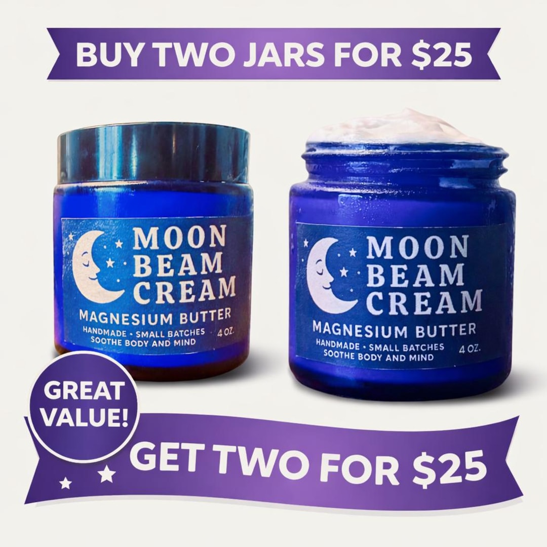 Magnesium Body Butter – 2 Jar Bundle | Moon Beam Cream | Small-batch ...