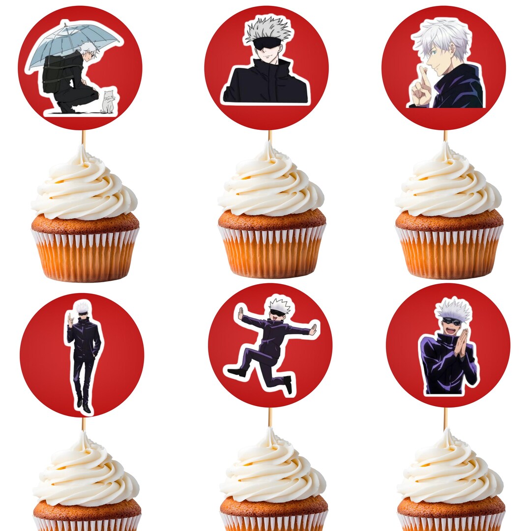 Gojo Cupcake Toppers, Gojo Toppers, Cupcake Toppers (digital PDF File ...