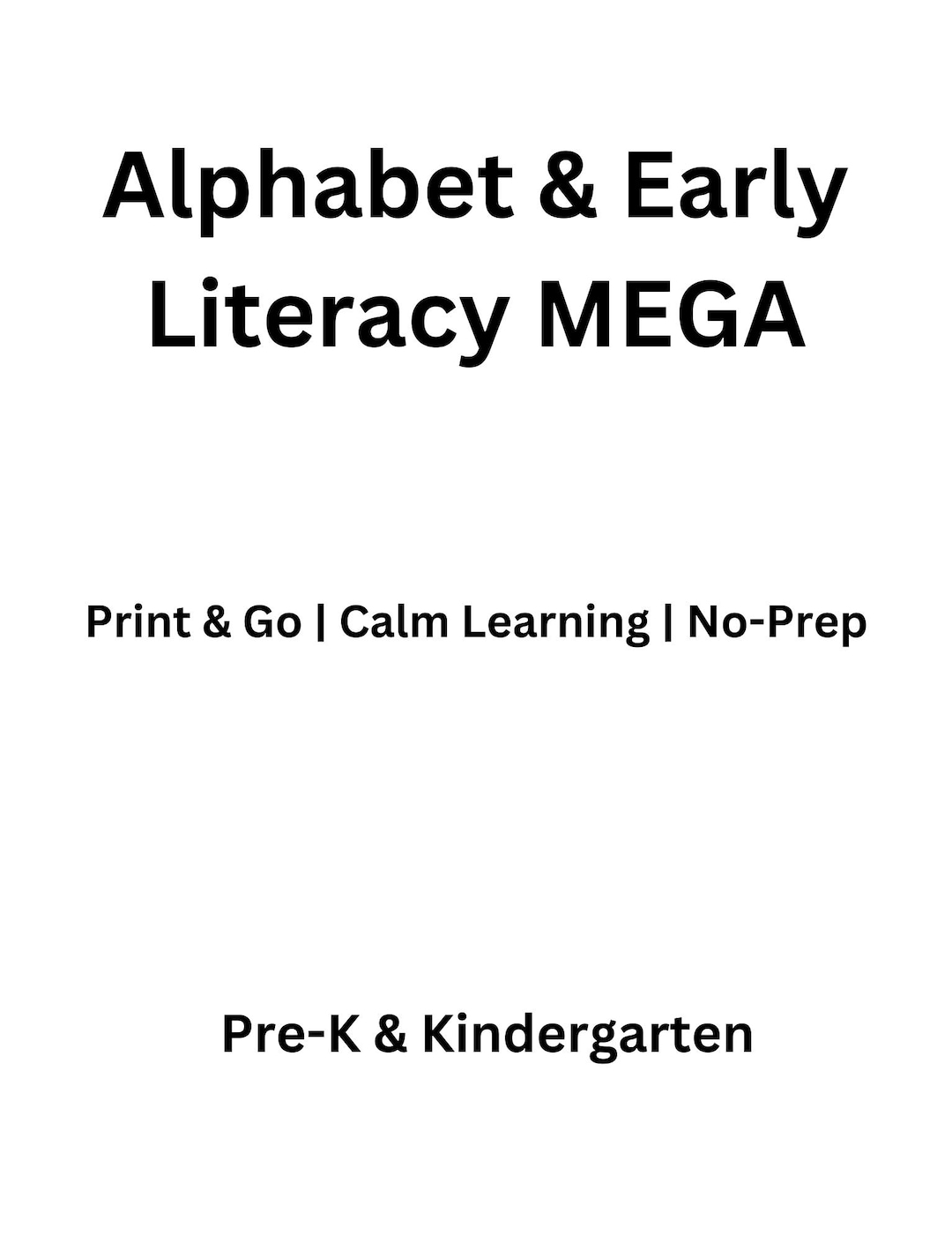 Alphabet and Early Literacy MEGA Pack | Preschool-kindergarten ...