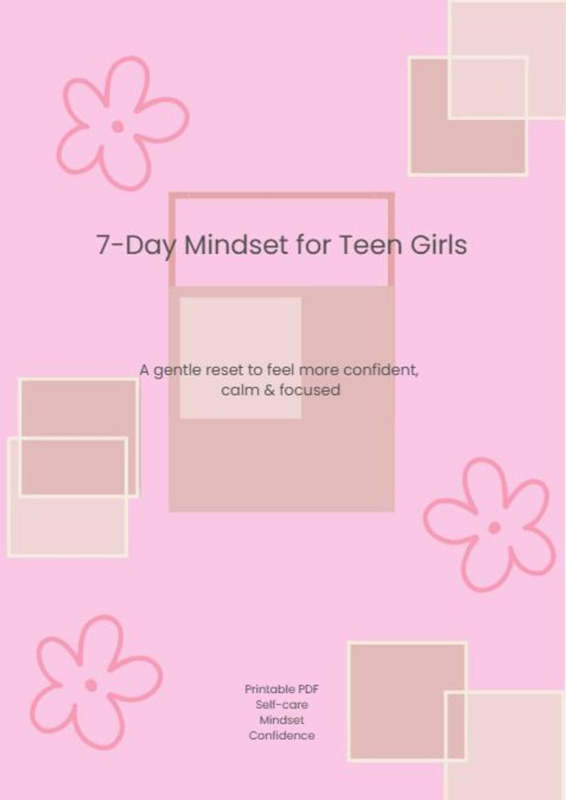 7-day Mindset Reset for Teen Girls | Confidence & Self Love Journal - Etsy