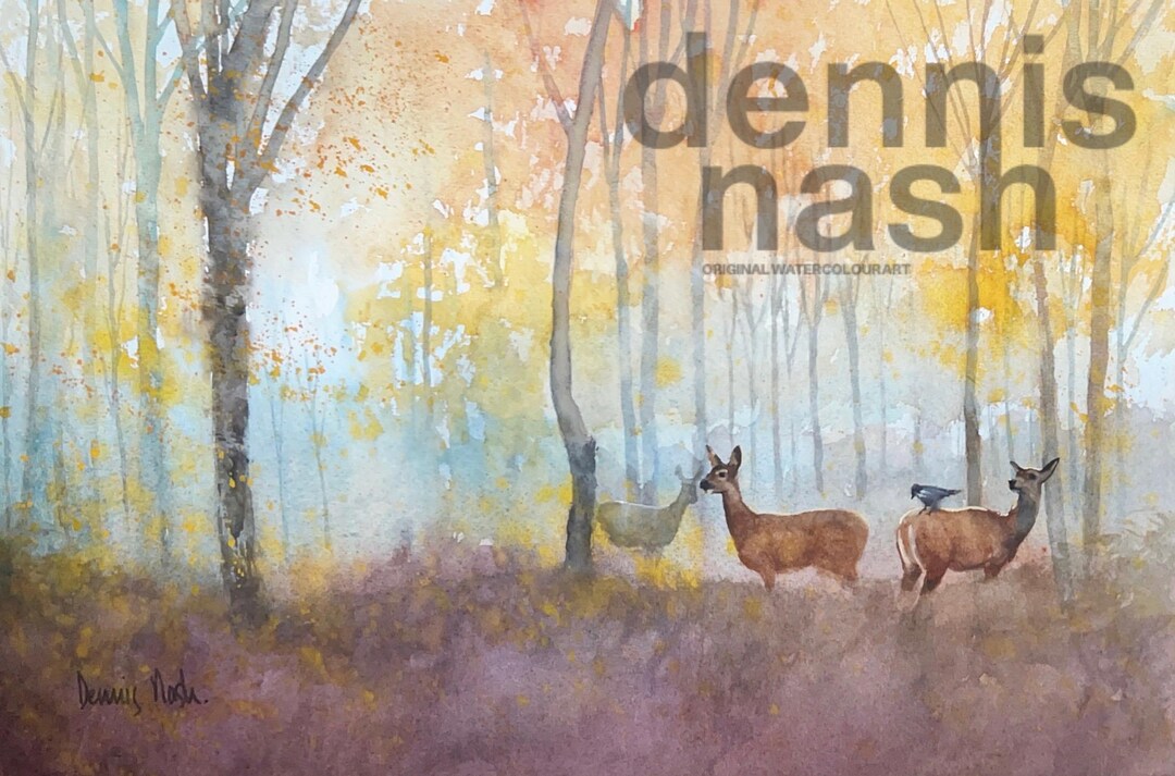 Deer in the Forest (dennis Nash Watercolour - Digital Download) - Etsy