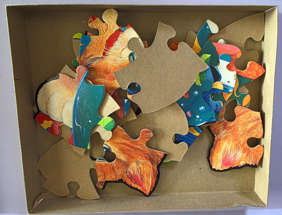 Fisher Price Cat and Goldfish Jigsaw Puzzle - Etsy