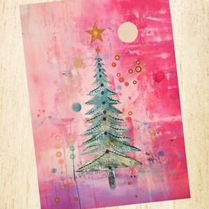 Blank Christmas Note Cards Set of 5 -- Christmas Cards, Christmas Tree ...