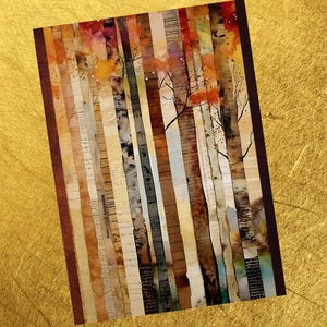 Autumn Leaves Blank Cards Set of 5 -- Fall Trees Note Cards, Blank ...